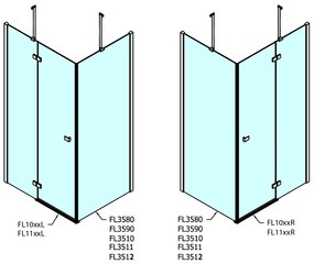 Polysan FORTIS sprchové dveře 1300mm, čiré sklo, levé - FL1113L