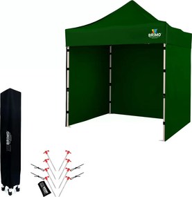 BRIMO Nůžkový párty stan SUPER 2x2 m 3 stěny zelený