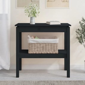 vidaXL Konzolový stolek 80 x 40 x 75 cm masivní borové dřevo [814308] Barva: Černá
