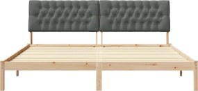 Rám postele s čalouněným čelem s čelo Hnědá 200 x 200 cm 3394379