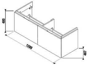 Jika Cubito Pure Umyvadlová skříňka 130 cm dub H40J4274015191