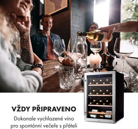 Klarstein Vinamour 48 Uno, vinotéka, 128 l/48 lahví, 3 police, 4-18 °C, nerezová ocel