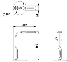 Stolní lampa K-BL1072 SILVER z řady MIDA