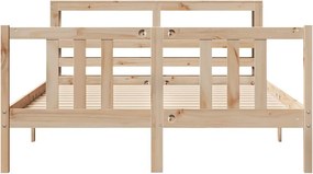 Rám postele s čelem 120 x 200 cm masivní borové dřevo 3305967