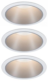 Paulmann 93410 LED Cole, set bodovek v bílo-stříbrné úpravě, 3x6,5W LED 2700K tříkrokové stmívání, prům. 8,8cm, IP44