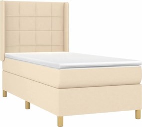 Box spring postel s matrací krémová 100 x 200 cm textil 3131974