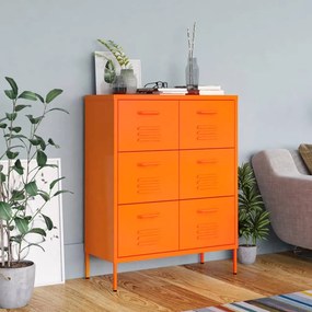 Zásuvková skříň oranžová 80 x 35 x 101,5 cm ocel 336147