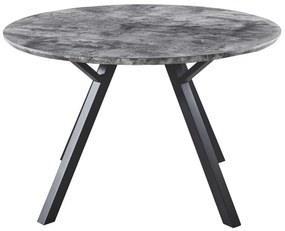 Kulatý jídelní stůl Roberta 120x120 cm, šedý beton