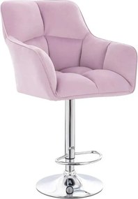LuxuryForm DESIGN Barová židle AMALFI VELUR na stříbrné kulaté podstavě - levandule