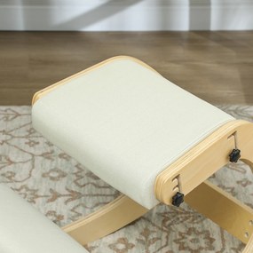 HOMCOM Klekací Židle, Ergonomická Houpací Dřevěná Klekací Židle, Nastavitelná Klekací Stolička pro Domácí Kancelář, Zlepšení Držení Těla, Bolesti Zad…
