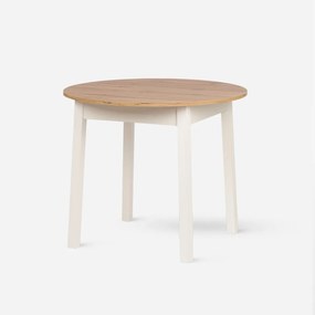 Stima Stůl LUCKY s černou/bílou podnoží Průměr 90 + 35 cm dub wotan černá