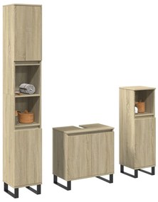 3dílný set koupelnového nábytku dub sonoma kompozitní dřevo 3307675