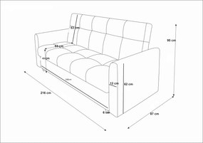 Rozkládací pohovka OFELIJA - červená