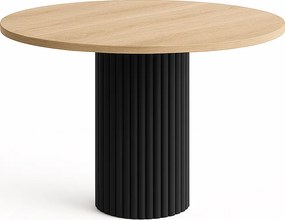 NW Kulatý jídelní stůl NESTORIO 1, 75 cm Barva/ dekor: Dub Sonoma, Barva nohy stolu: Černá
