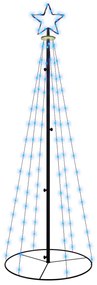 343488 vidaXL Vánoční stromek kužel 108 modrých LED diod 70 x 180 cm