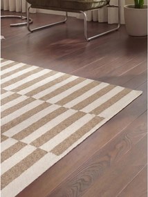 Bílý/světle hnědý oboustranný/ručně tkaný vlněný koberec 120x180 cm Vika – Hanse Home