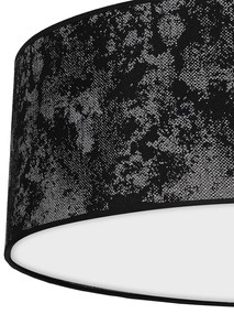 Stropní svítidlo Satino Round, 1x černé/stříbrné textilní stínítko, (bílé plexisklo), (fi 50 cm)