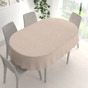 Biante Oválný ubrus/imitace broušené kůže Alcantara ALC-009 Béžový 140x200 cm