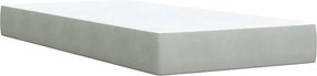 Box spring postel s matrací světle šedá 100x200 cm samet 3287656