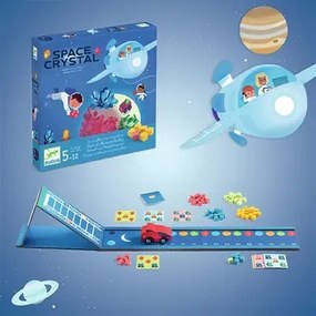 DJECO Společenská hra Space Crystal / Dřevěná raketa / Odpalovací ramp