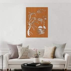 dřevo života Dřevěná dekorace na stěnu SAKURA Rozměry (cm): 20x28, Barevný vzor: Světlý dub
