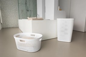 CURVER INFINITY DOTS 39L koš na čisté prádlo - bílý