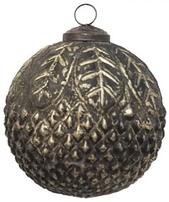 Měděno-hnědá antik skleněná vánoční ozdoba – 9x9 cm