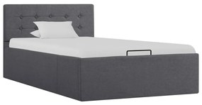Rám postele Bend - s úložným prostorem - tmavě šedý textil | 90x200 cm
