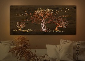 Li-Go "Tři olivy" světelný obraz 230V 120x60 cm provedení povrchu: dub světlý