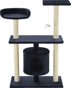 Škrabadlo pro kočky se sisalovými sloupky 95 cm tmavě modré 170516
