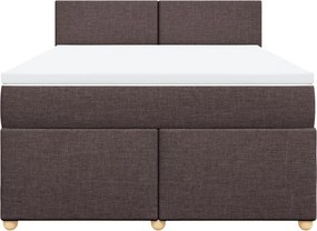 Box spring postel s matrací tmavě hnědá 160x200 cm textil 3289027