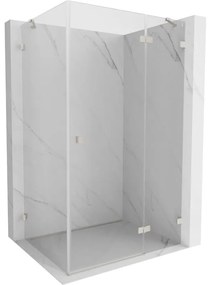 Mexen Lunar, pravostranný výklopný sprchový kout 85 x 80 cm, 8mm čiré sklo, ocelový profil, 834-085-080-97-00-P