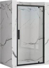 Rea Swing, 1-křídlé sprchové dveře 100x195cm, 6mm čiré sklo, černý profil, REA-K6410