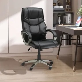 Kancelářská židle HOMCOM výškově nastavitelná 114-124H cm, s funkcí houpání, ergonomická kancelářská židle