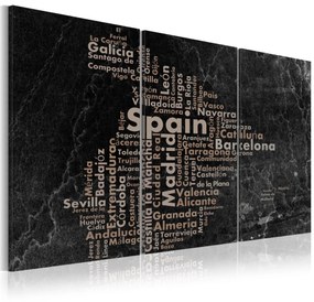 Obraz - Map of Spain on the blackboard - triptich