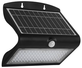 Exteriérové ​​solární nástěnné LED svítidlo Butterfly, 1x LED 6,8w, černá, pohybový senzor