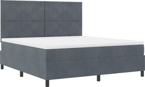 Postel s boxspringem s čelo Tmavě šedá 180 x 200 cm samet 3339915