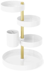Bílý plastový koupelnový organizér na kosmetiku Pirouette – Umbra