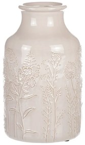 Váza keramická luční kvítí, béžová, pr. 19 cm x 31 cm