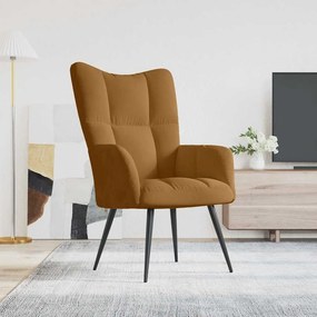 Relaxační křeslo hnědé samet 328081