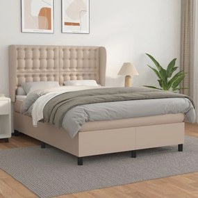 Box spring postel s matrací cappuccino 140x190 cm umělá kůže