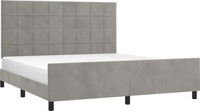 Rám postele bez matrace světle šedý 160 x 200 cm samet 3125763