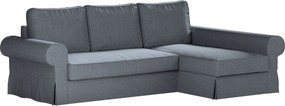Potah na pohovku IKEA Backabro rozkládací se šezlongem barva šedá látka pletený vzor