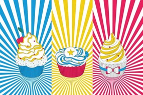 Tapeta pop art cupcakes - 225x150