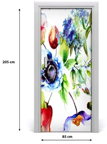 Samolepící fototapeta na dveře polní květiny 85x205 cm