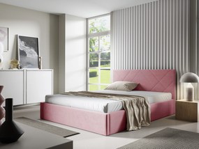 Eka Čalouněná postel SARAH 140x200 cm Barva látky Trinity: (2310) Růžová, Úložný prostor: Bez úložného prostoru