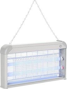 Outsunny Elektrická Lampa proti Komárům 30W, Zabíječ Hmyzu pro Interiér s UV Světlem do 60 m² pro Zahradní Terasu a Patio 48,5x8,5x26,5 cm Šedá | Aoso