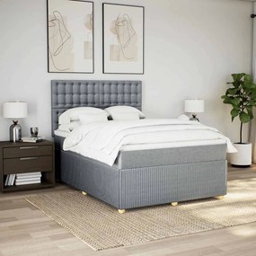 Box spring postel s matrací světle šedá 140 x 200 cm textil 3292093