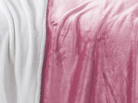 XPOSE® Mikroplyšová deka Exclusive s beránkem - růžová 140x200 cm