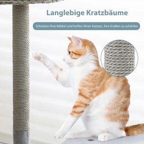 Costway Vnitřní škrabadlo se zakřiveným kovovým rámem, 3 vrstvé, centrum